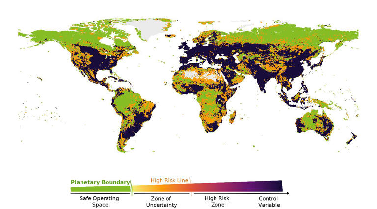 60% of Earth's land at risk, map shows